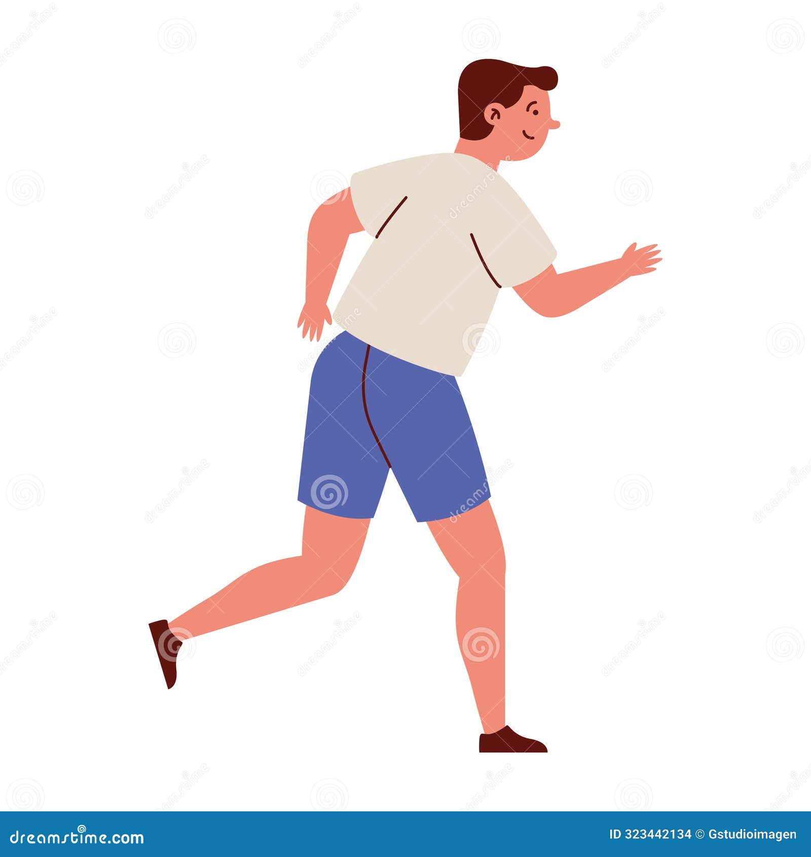 Running man side view stock vector. Illustration of fitness - 323442134