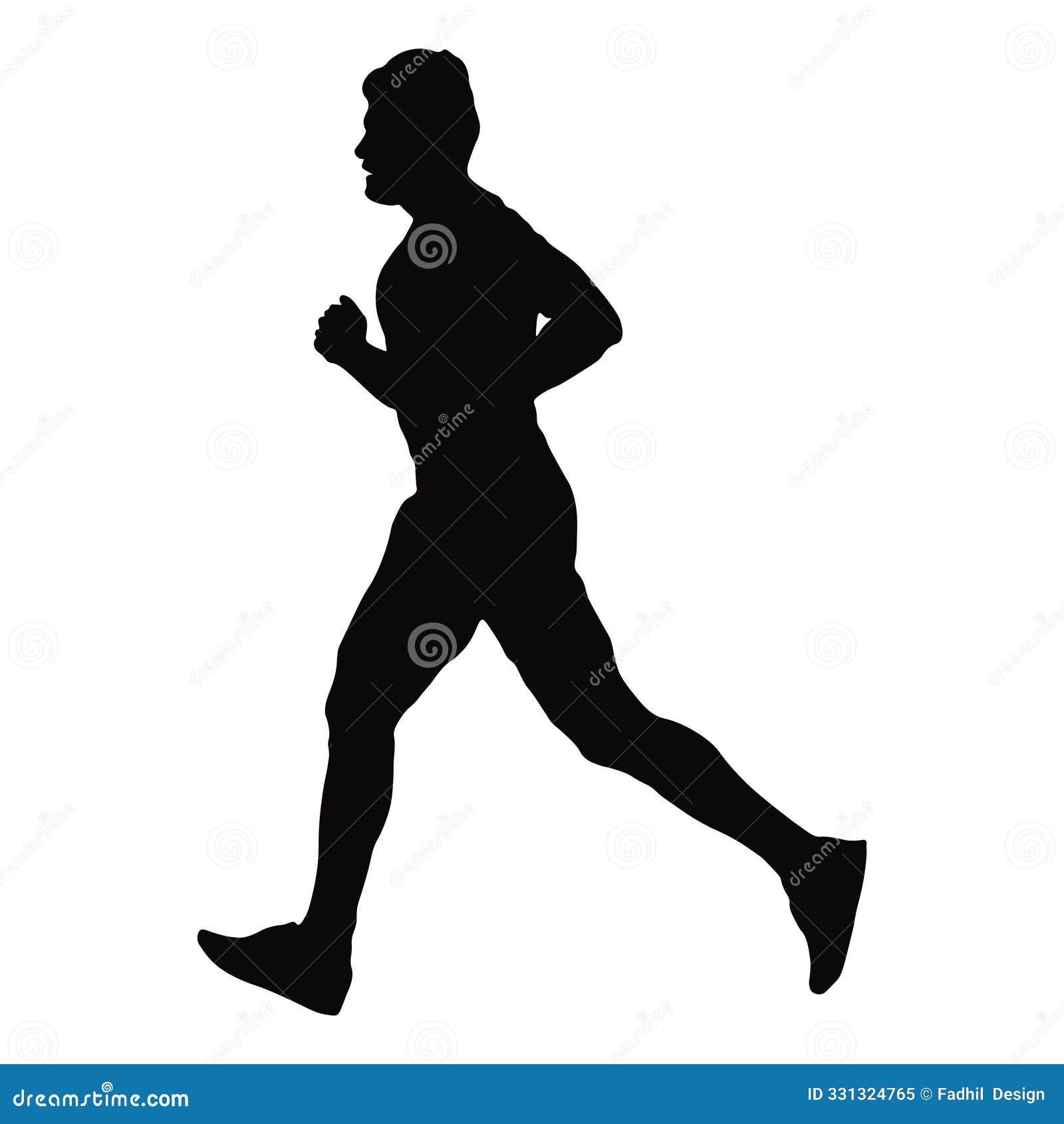 Running Man Silhouette with Flat Design. Isolated Vector Illustration ...
