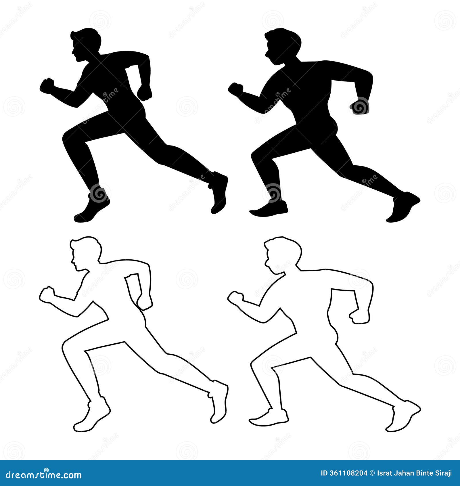 Running Man Silhouette, Running Man Line Art, Running Man Vector Stock ...