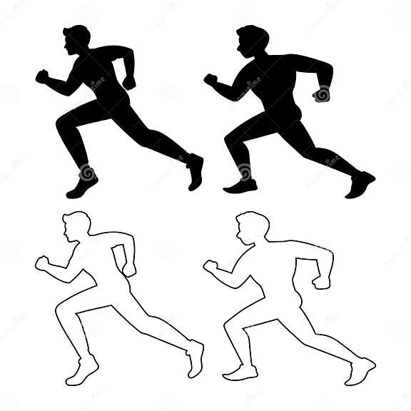 Running Man Silhouette, Running Man Line Art, Running Man Vector Stock ...