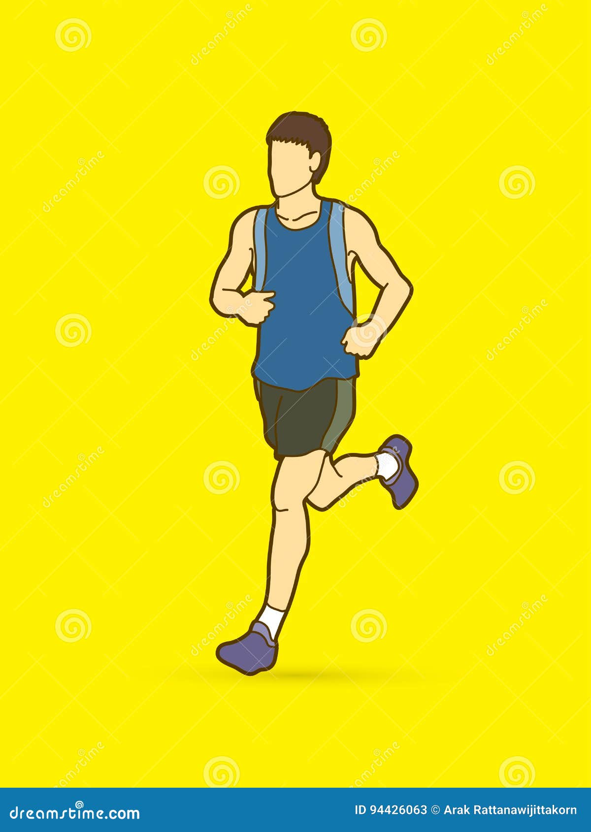 Running Man, Sport Man Sprinter, Marathon Runner Stock Vector ...
