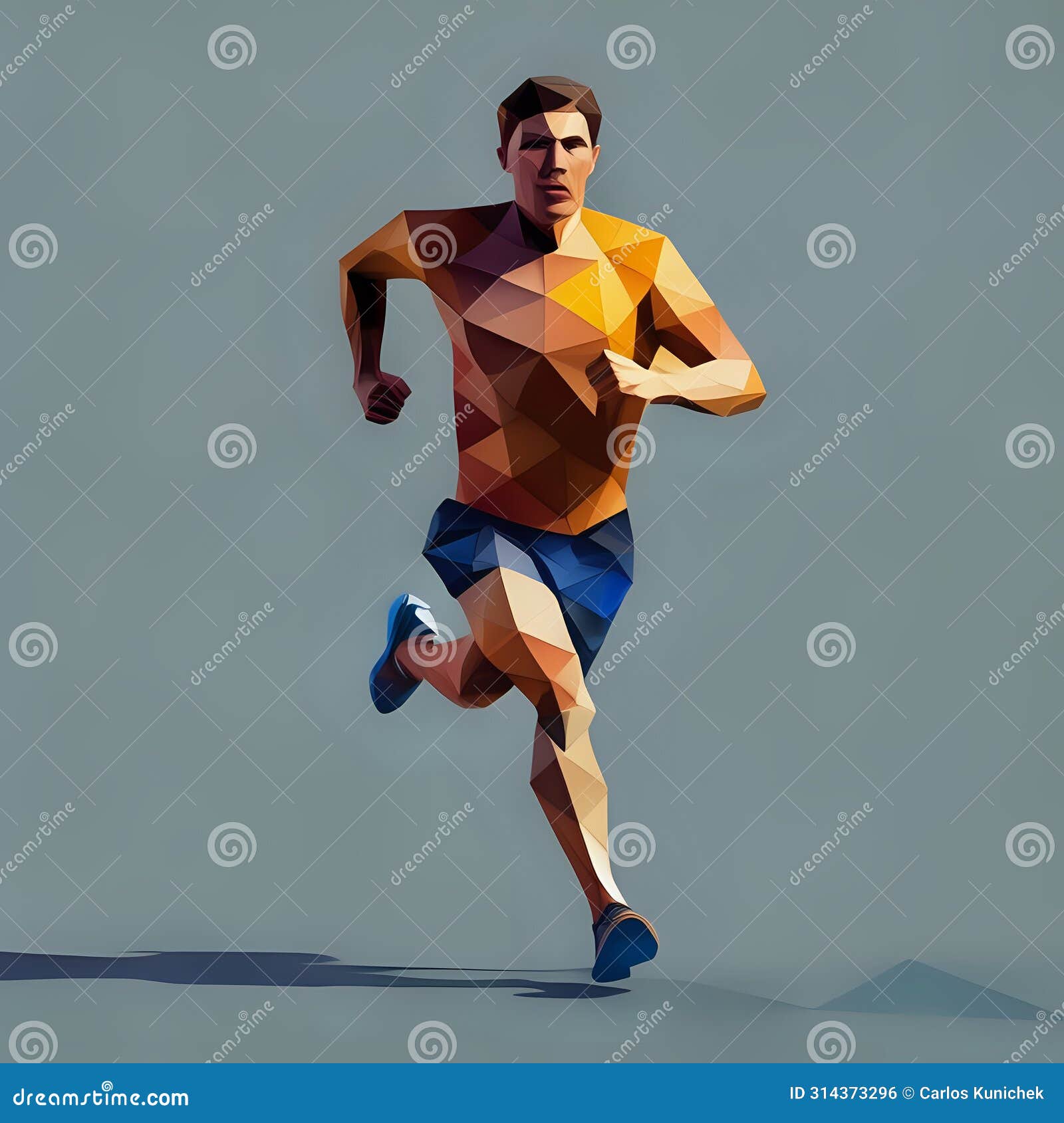 Running Man from Triangles Low Poly Style - Generated by Ai Stock ...