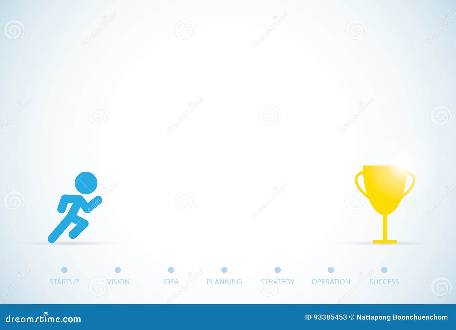Running Man with Trophy and Text, Startup and Business Concept Stock ...