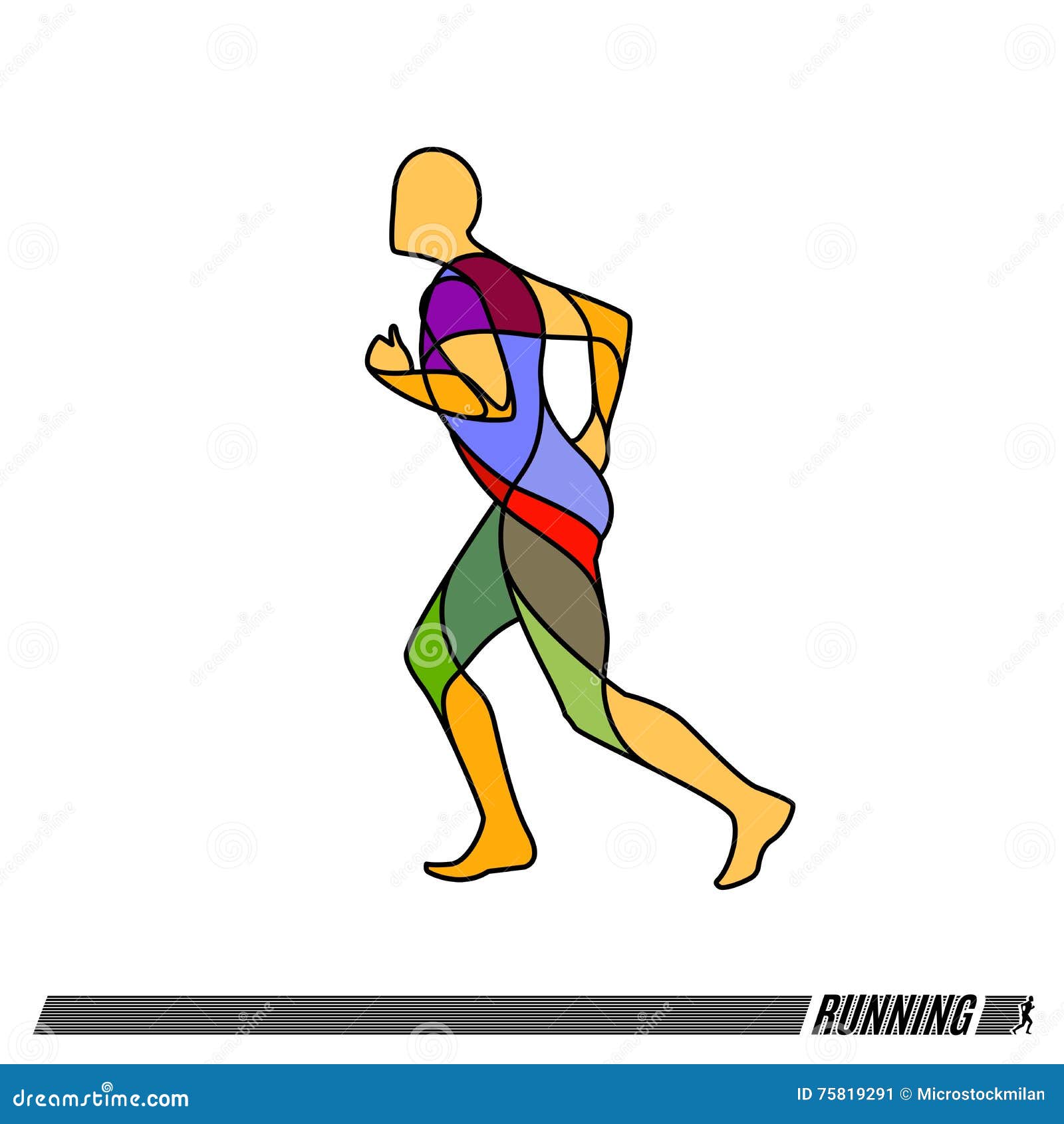 Running Man Vector Colorful Icon Stock Vector - Illustration of fast ...