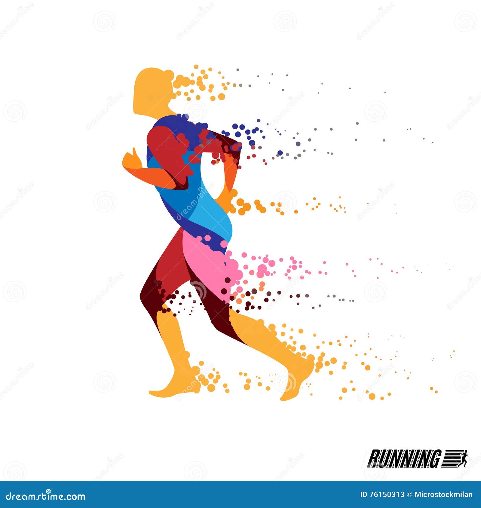 Running Man Vector Colorful Icon Stock Vector - Illustration of ...