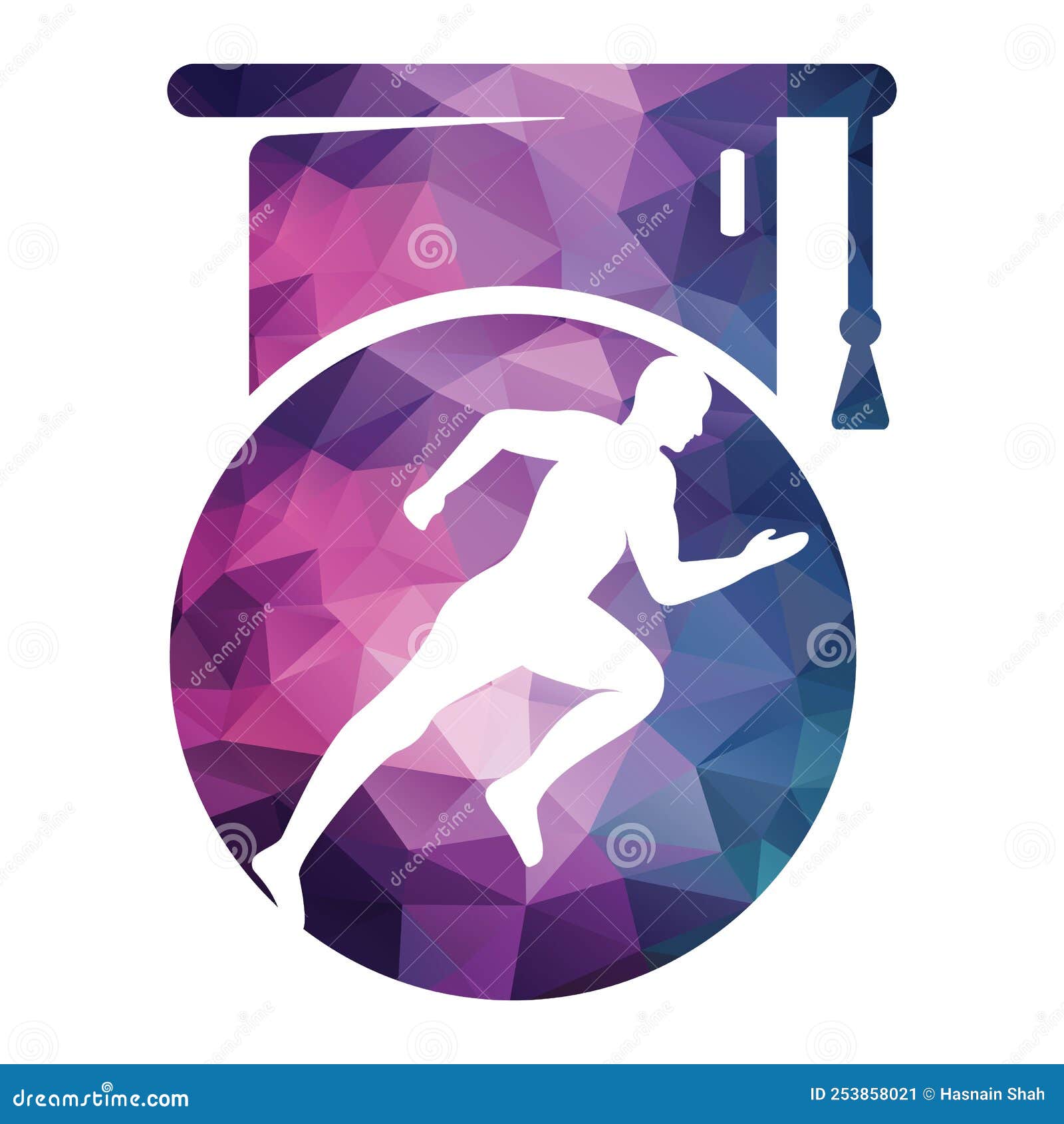 Running man vector symbol. stock vector. Illustration of fast - 253858021