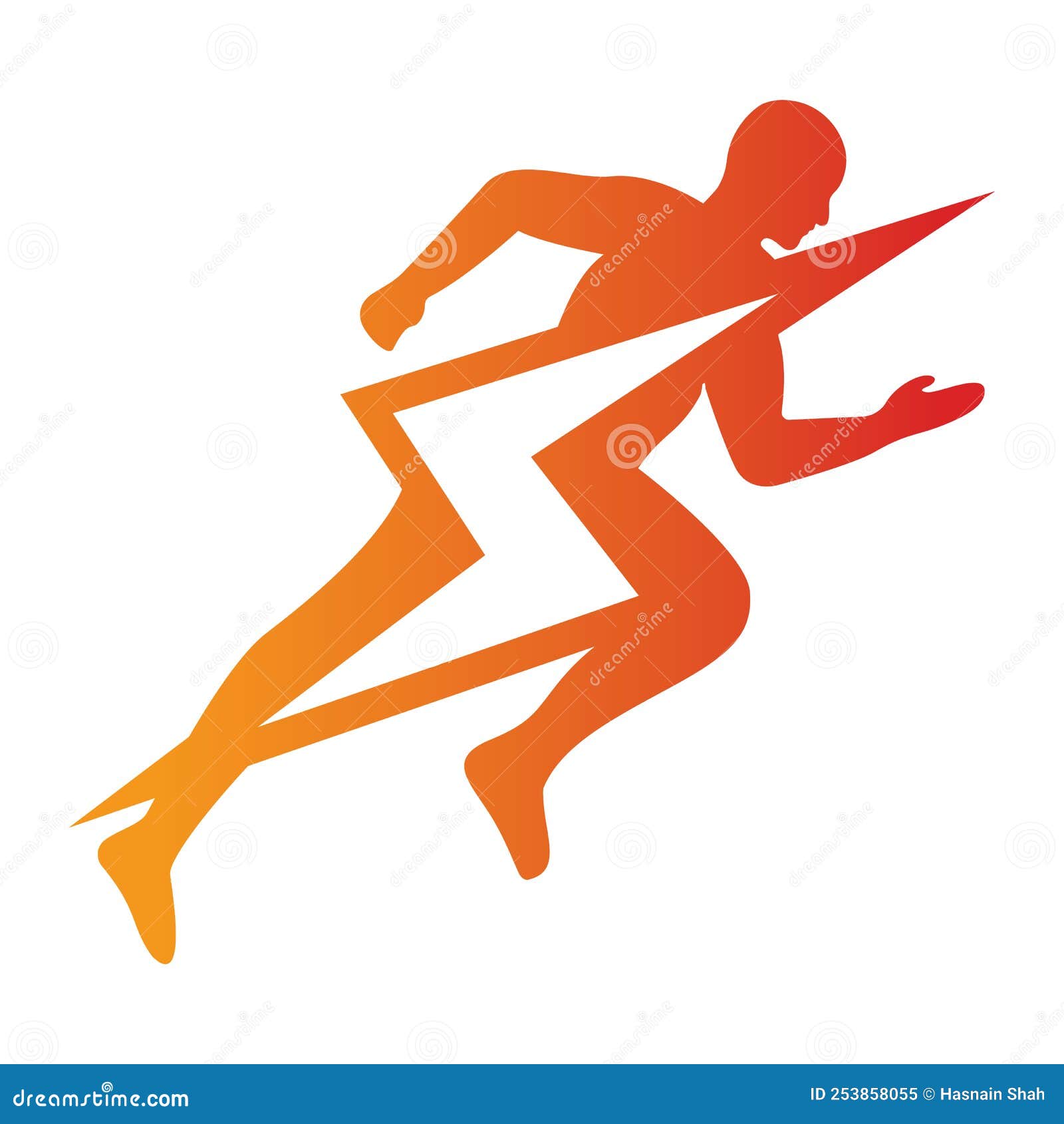 Running man vector symbol. stock vector. Illustration of design - 253858055