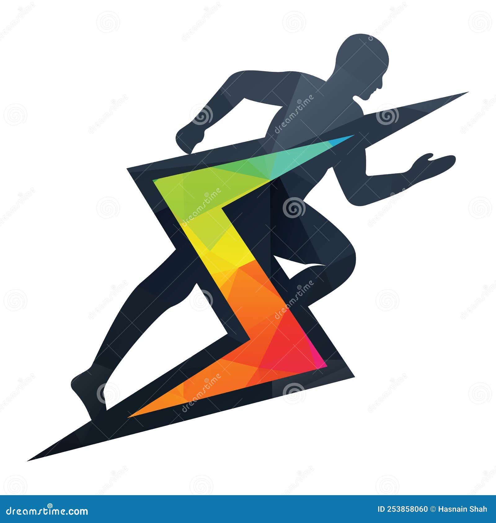 Running man vector symbol. stock vector. Illustration of male - 253858060