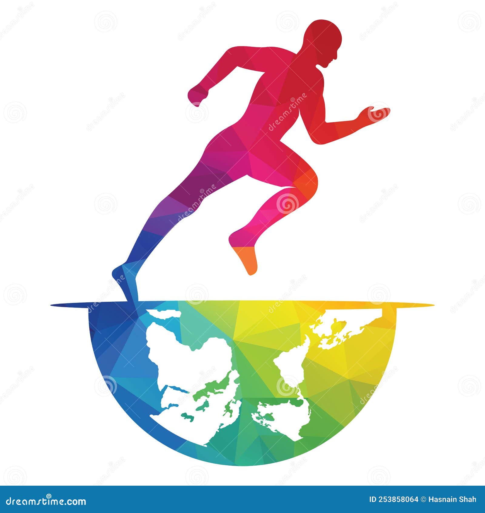 Running man vector symbol. stock vector. Illustration of abstract ...
