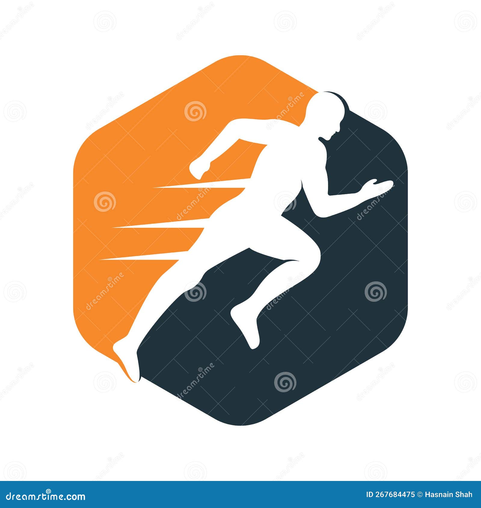 Running man vector symbol. stock vector. Illustration of race - 267684475