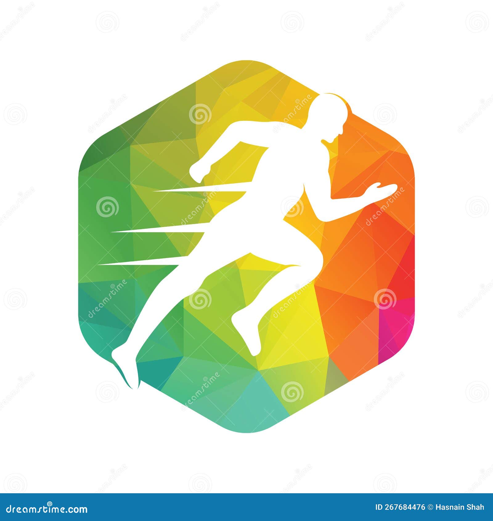 Running man vector symbol. stock vector. Illustration of active - 267684476