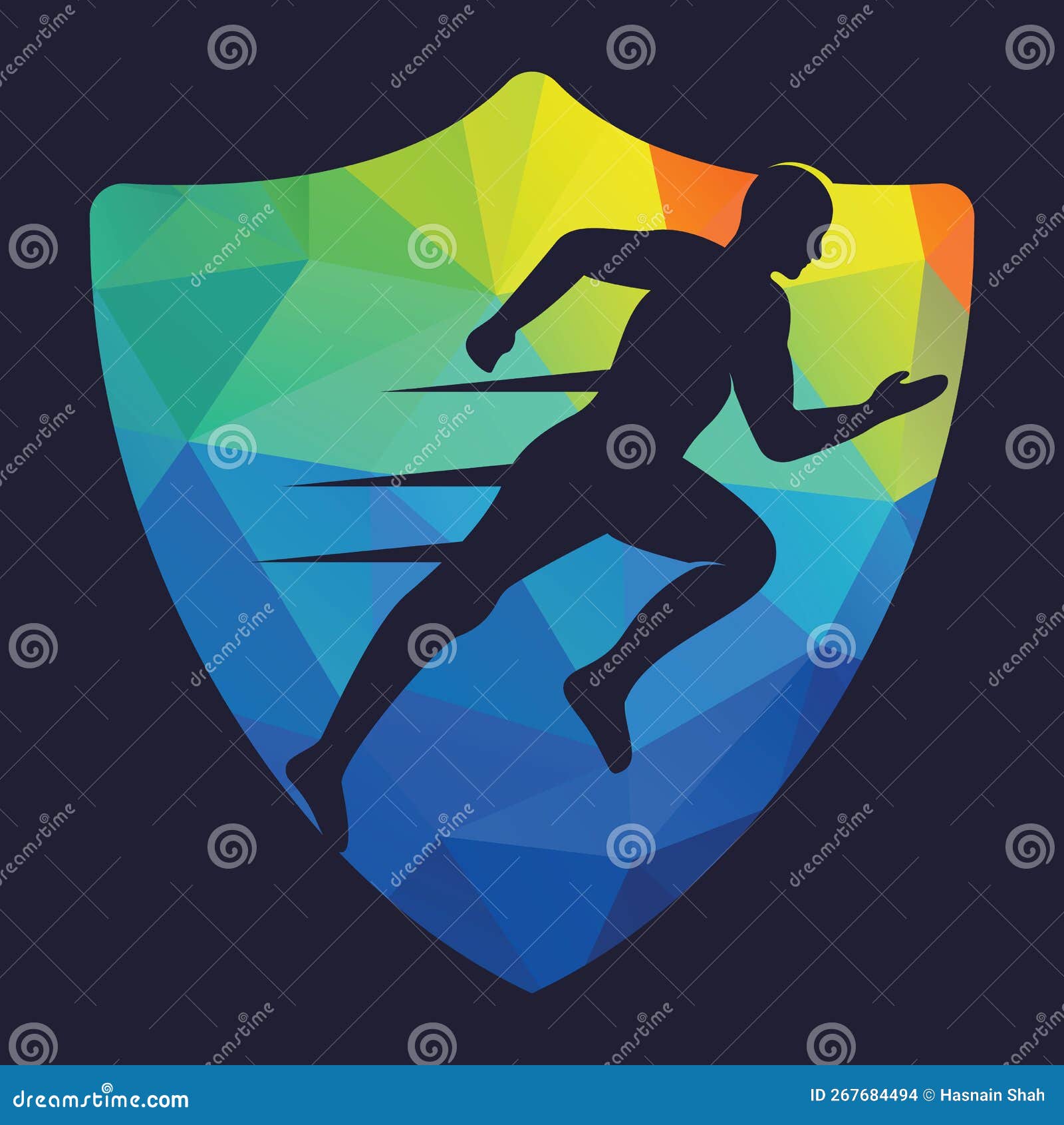 Running man vector symbol. stock vector. Illustration of fast - 267684494
