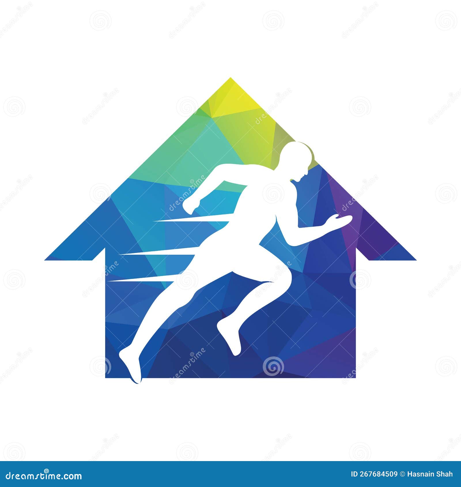 Running man vector symbol. stock vector. Illustration of fast - 267684509