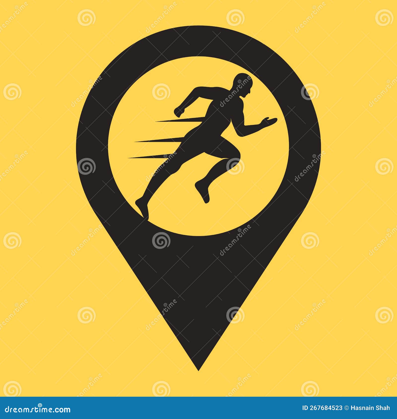 Running man vector symbol. stock vector. Illustration of marathon ...