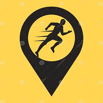 Running man vector symbol. stock vector. Illustration of marathon ...