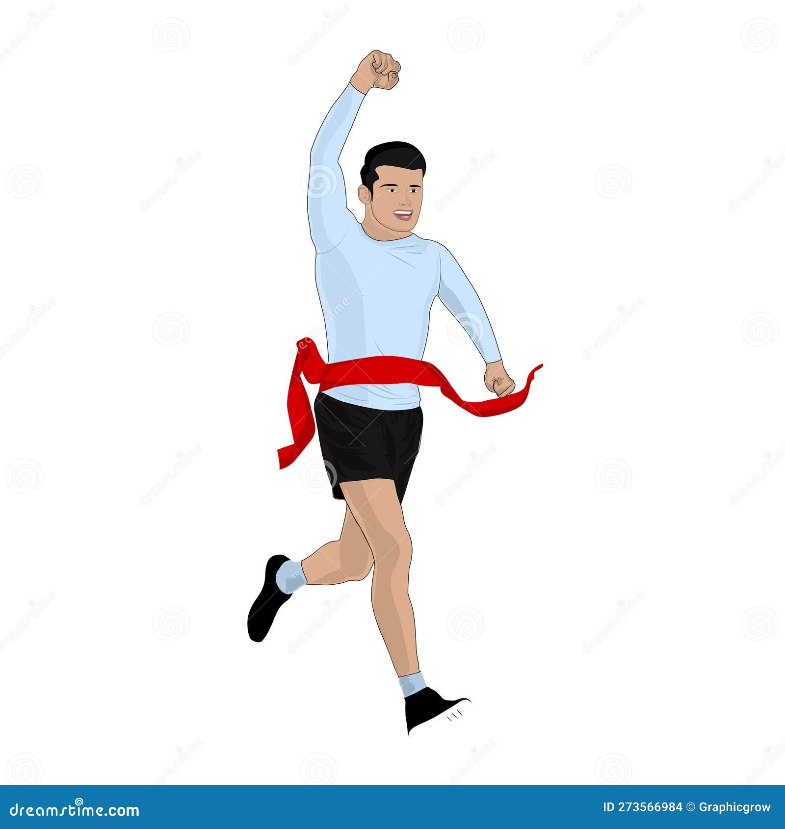 Running Man Winning Competition Vector Illustration Stock Vector ...