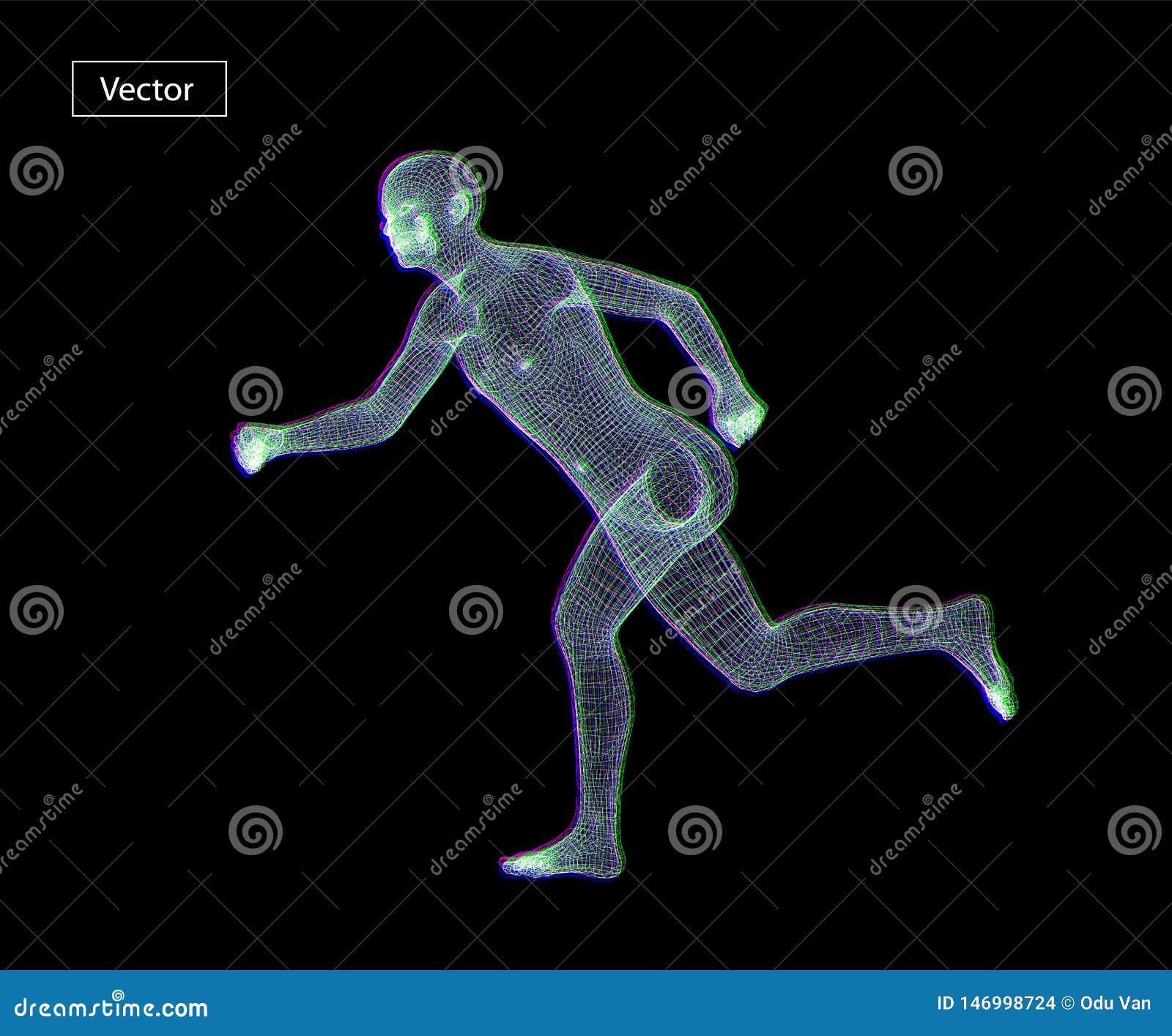 Running Man Wireframe Art Illustration. Polygonal Space Low Poly with ... Running Man Wireframe Art Illustration. Polygonal Space Low Poly with ...
