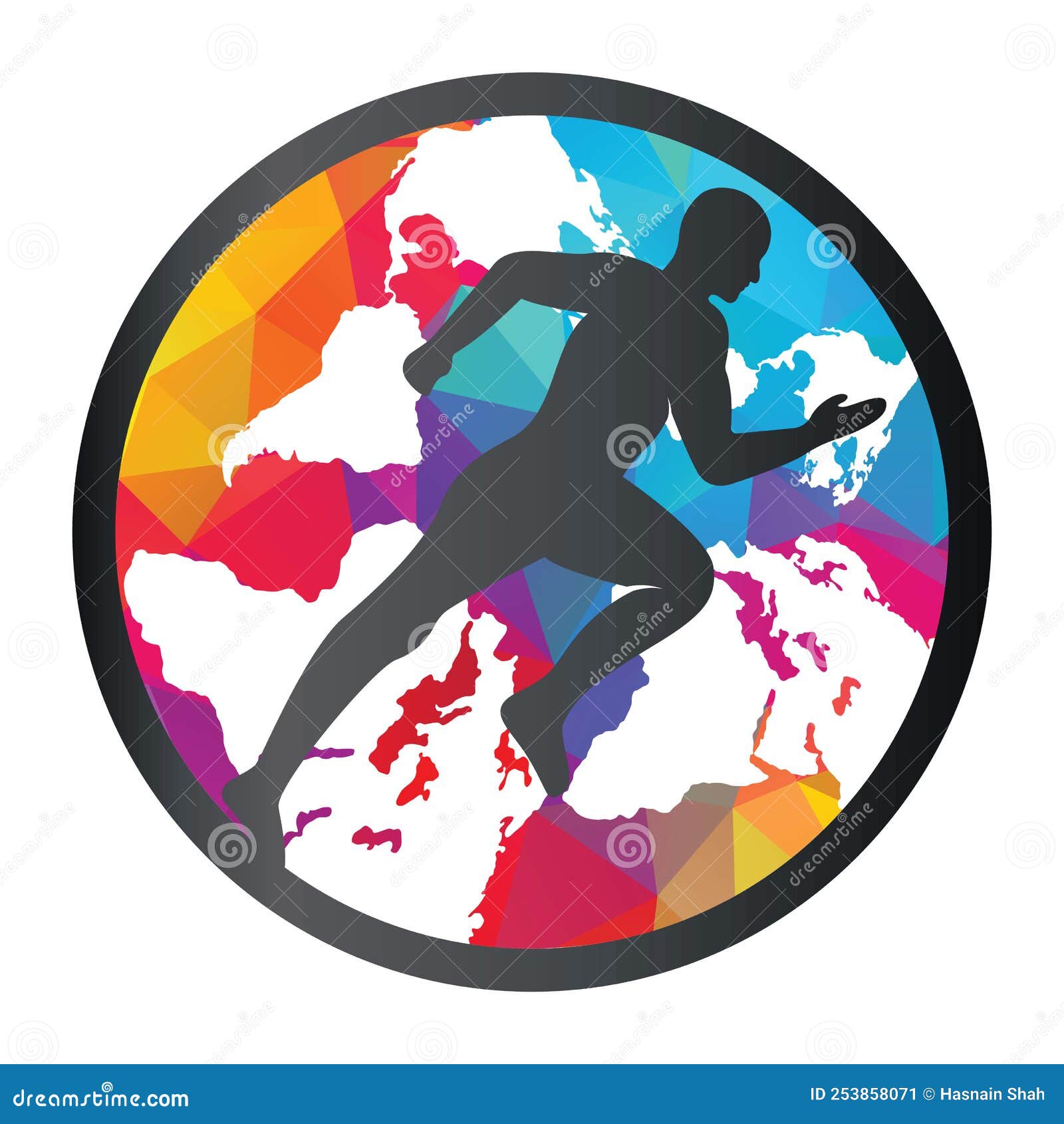 Running man vector symbol. stock vector. Illustration of abstract ...