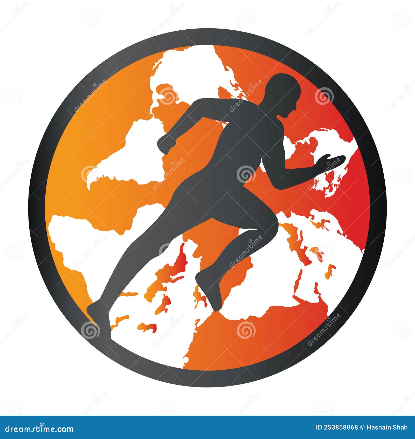 Running man vector symbol. stock vector. Illustration of sportsman ...
