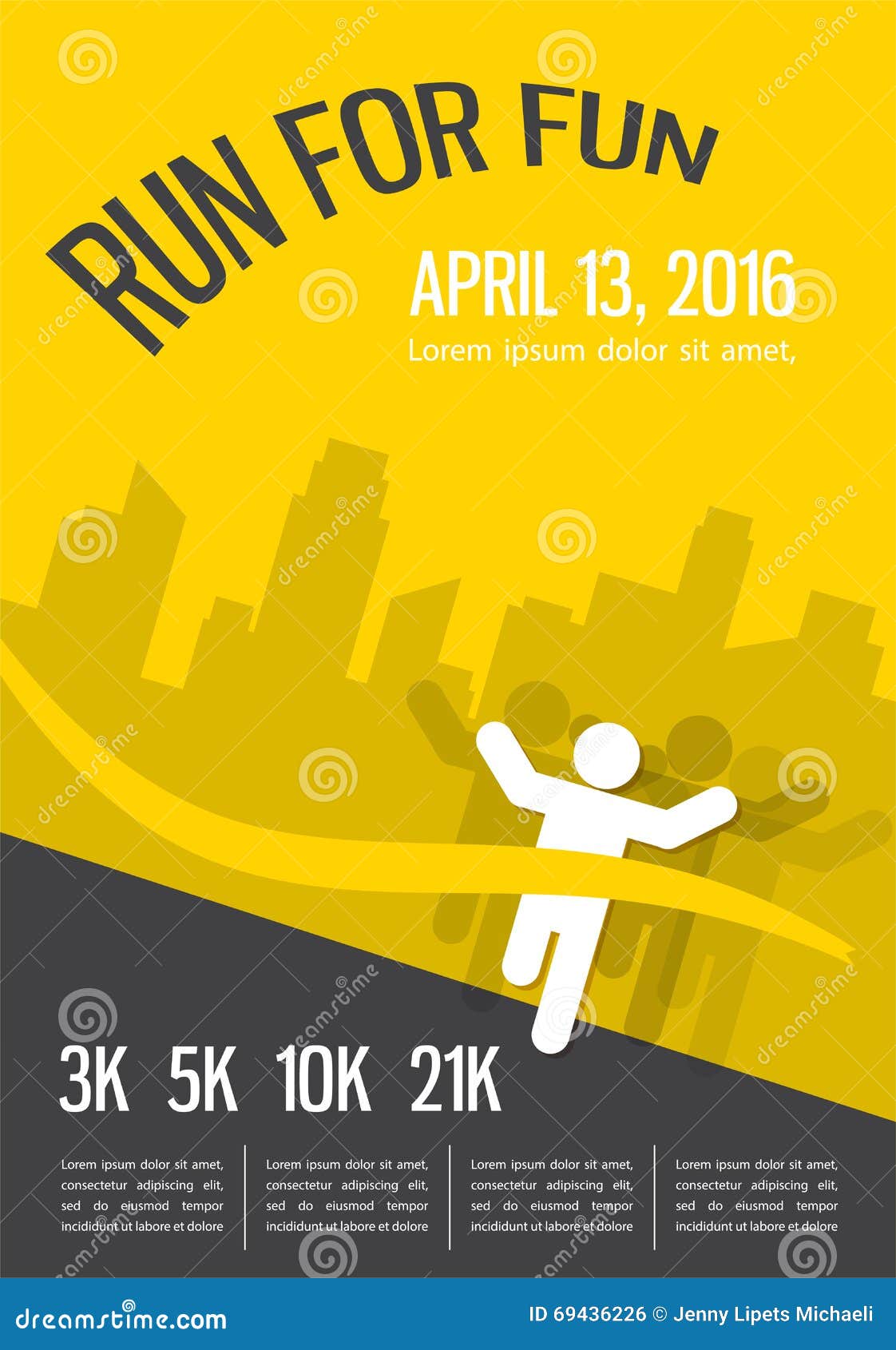 Running Marathon, People Run, Colorful Poster Design Stock Vector ...