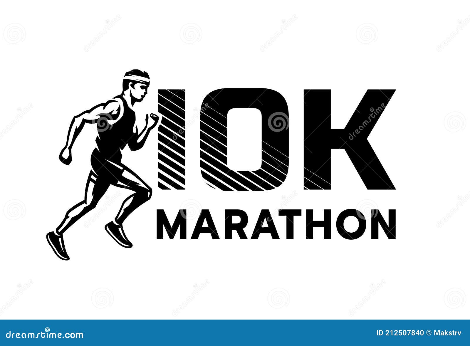 Running Marathon, 10 Thousand Participants. Logo, Emblem. Vector ...
