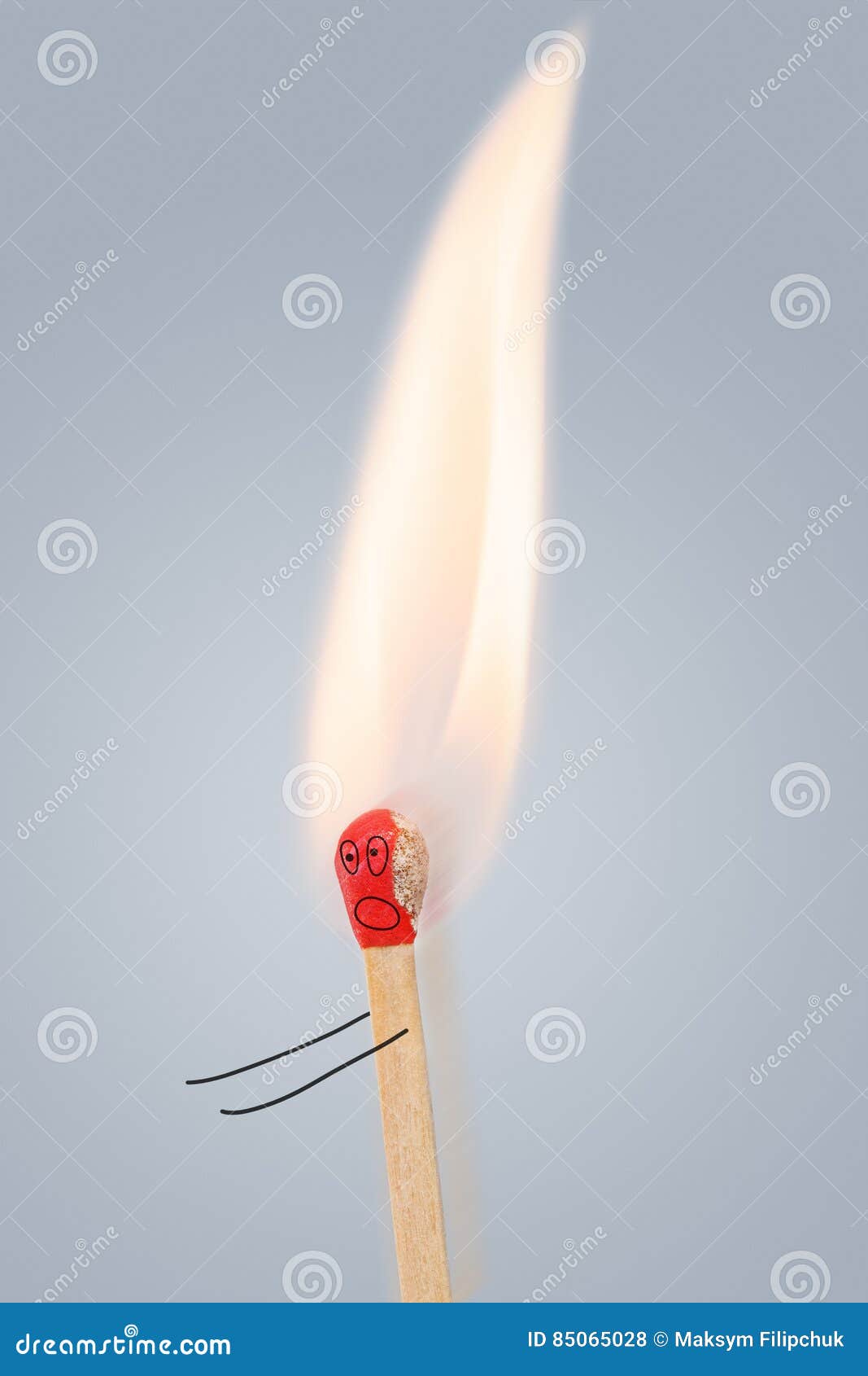 Running Match with Burning Head Stock Photo - Image of flame, fear ...
