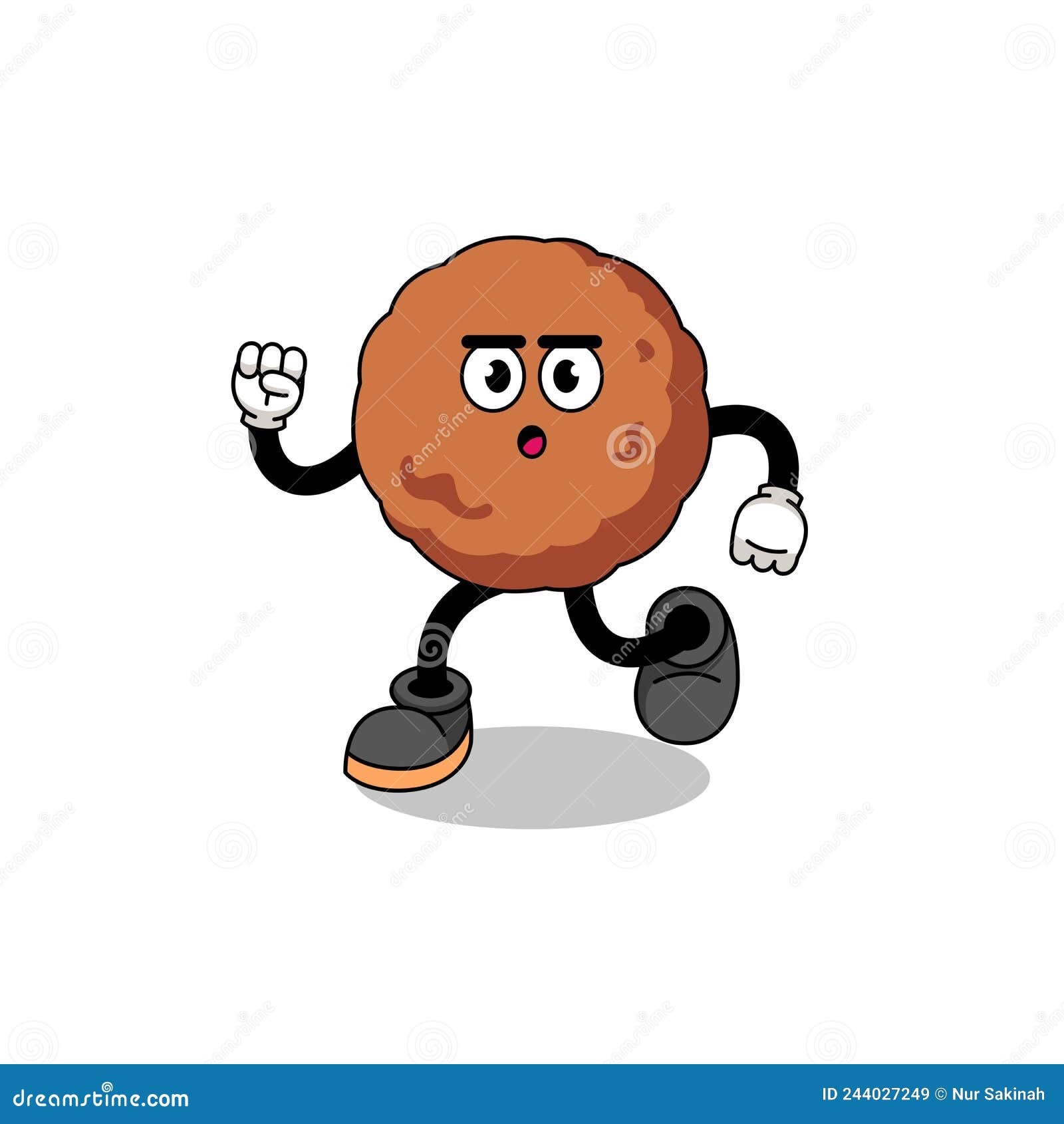 Running Meatball Mascot Illustration Stock Vector - Illustration of ...