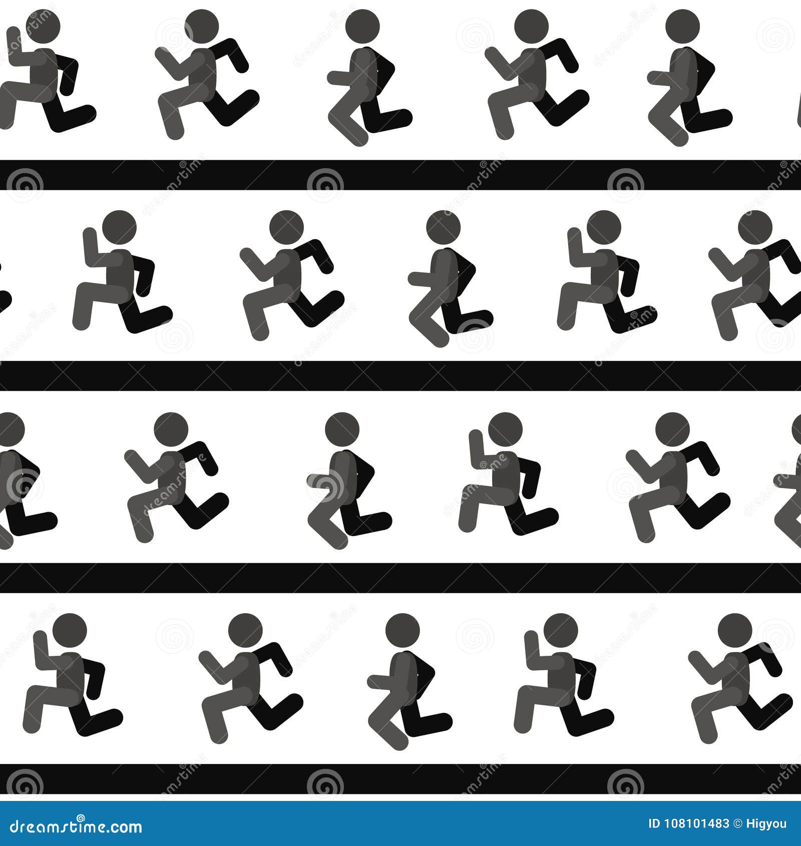 Runner Figure Tile Pattern stock vector. Illustration of seamless ...