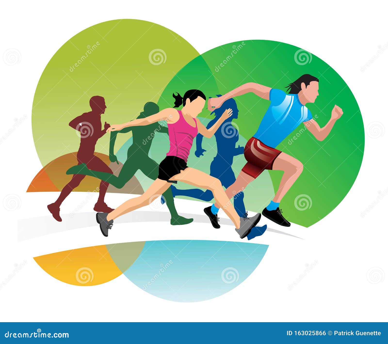 Running, illustration stock vector. Illustration of silhouette - 163025866