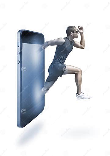 Running Mobile Phone Application Concept. Stock Image - Image of ...