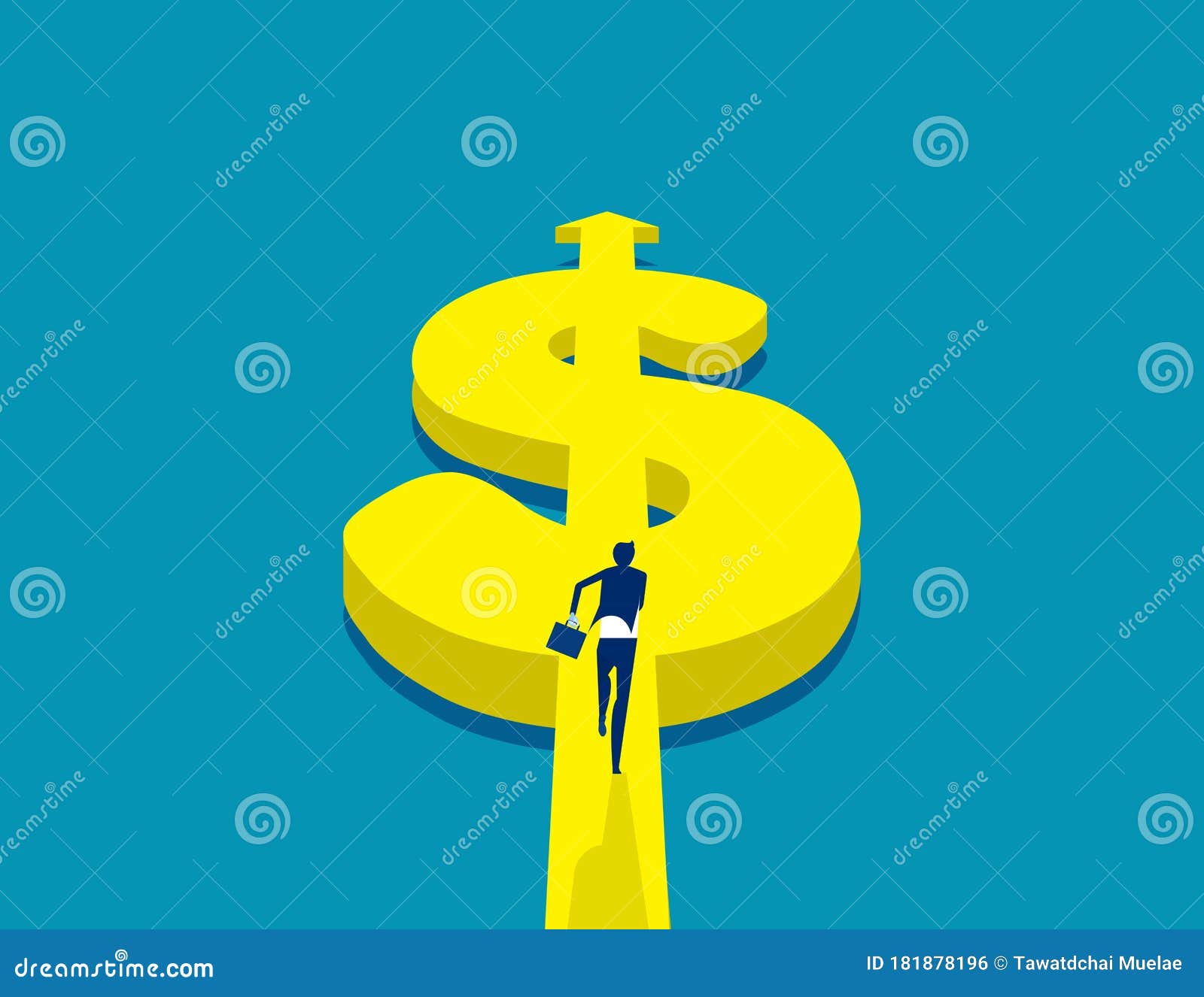 Running for Money. Currency and Dollar Sign Concept Stock Vector ...