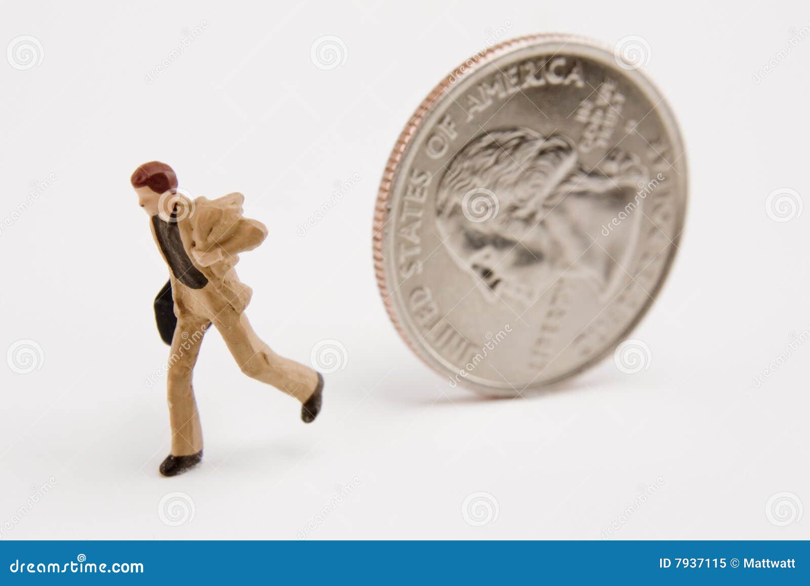Running from Money Problems Stock Image - Image of quarter, money: 7937115