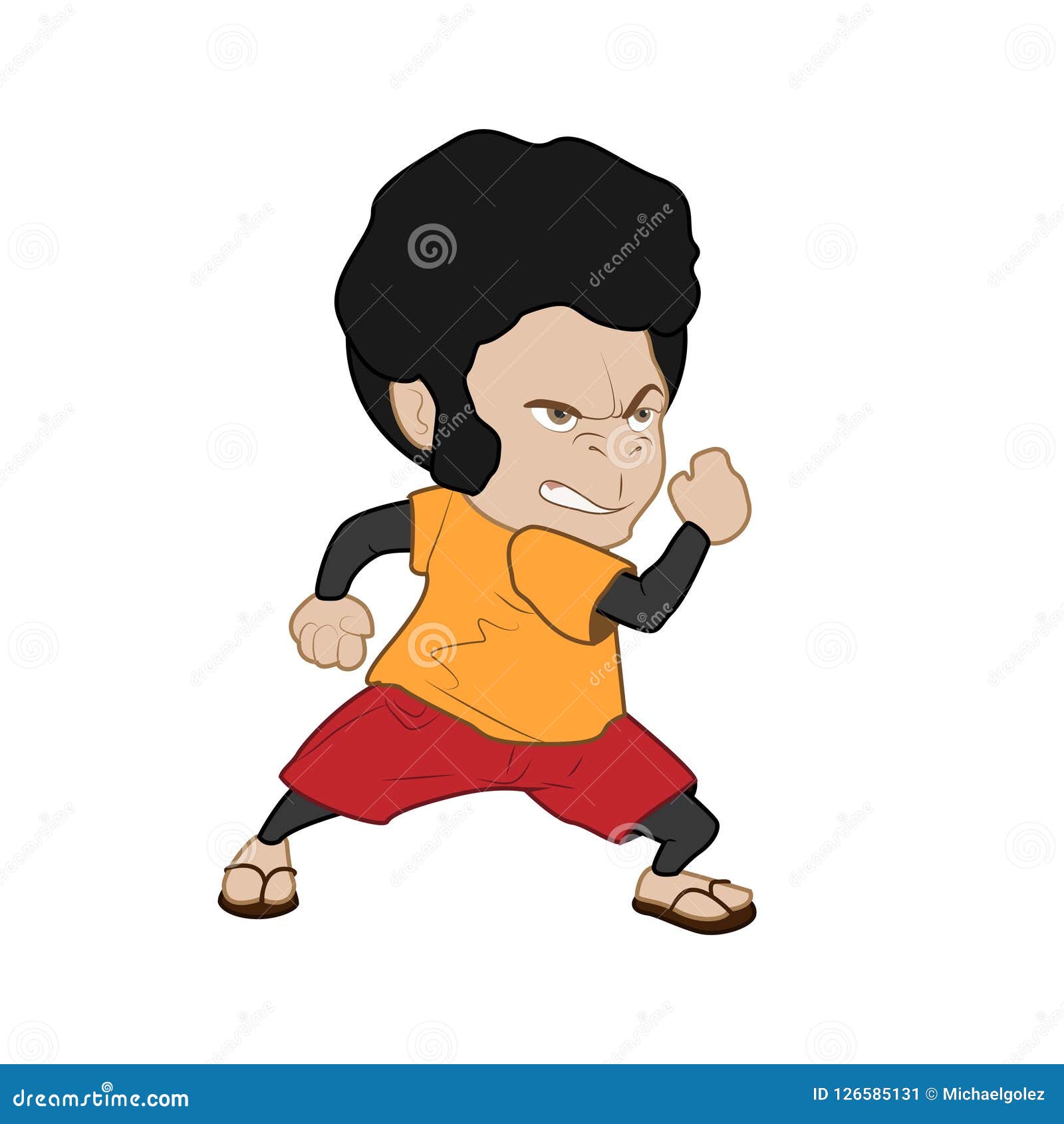 Running Monkey Cartoon Character Illustration Stock Illustration ...