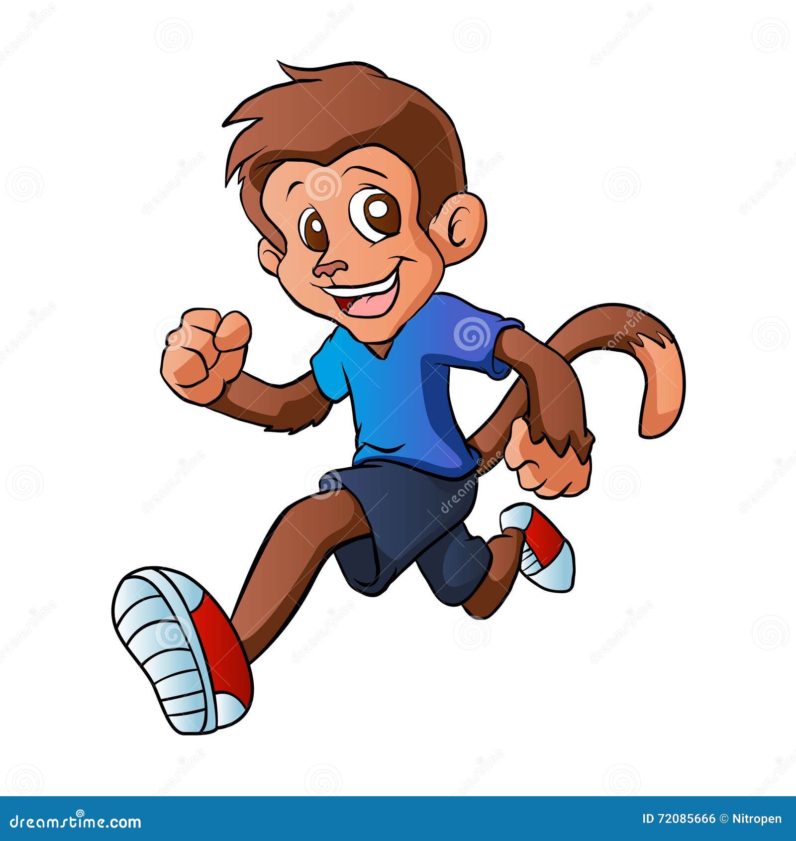 Running monkey cartoon. stock vector. Illustration of animal - 72085666