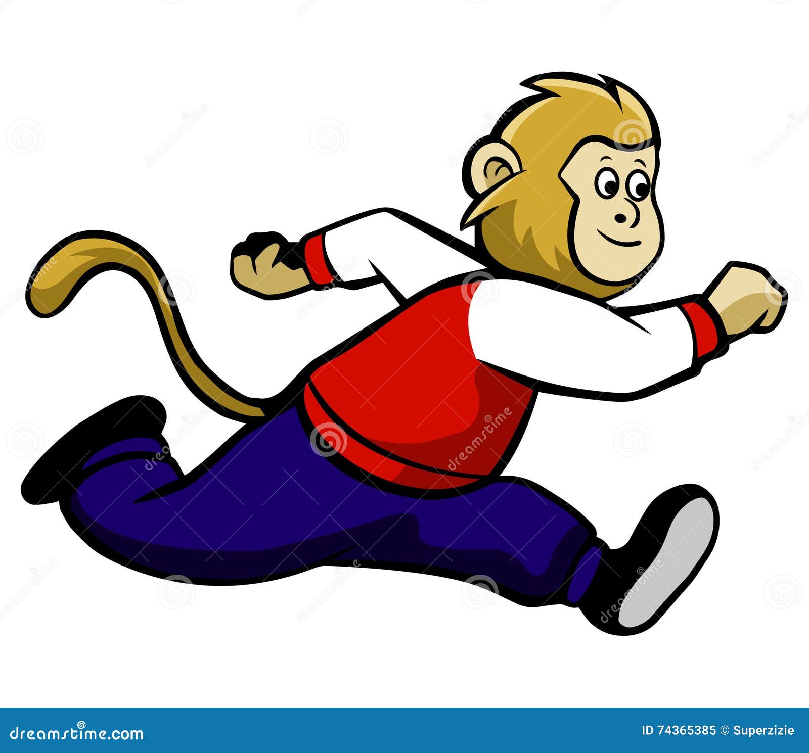 Running Monkey stock vector. Illustration of running - 74365385