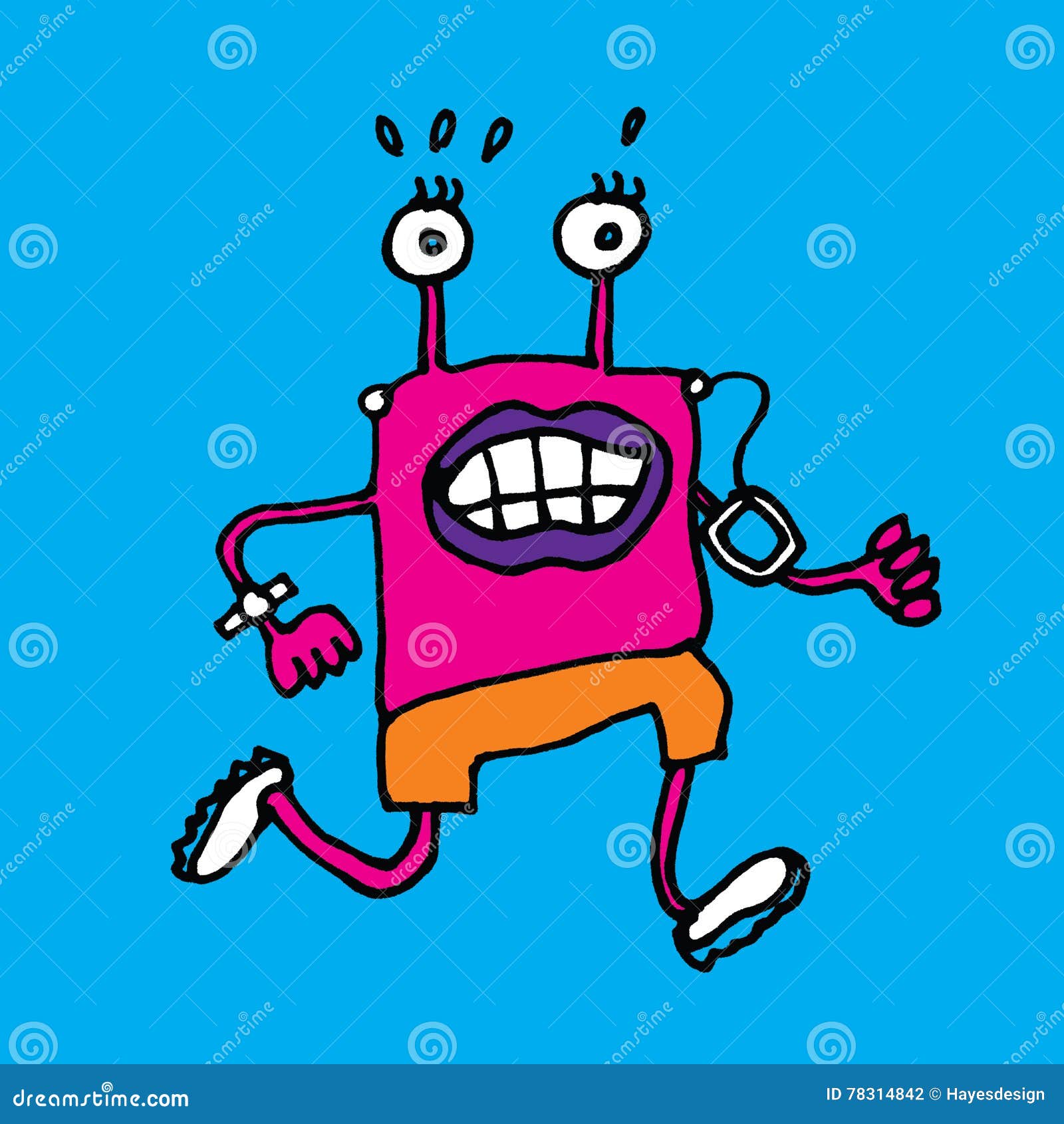 Running From Monster Vector Illustration | CartoonDealer.com #18397616