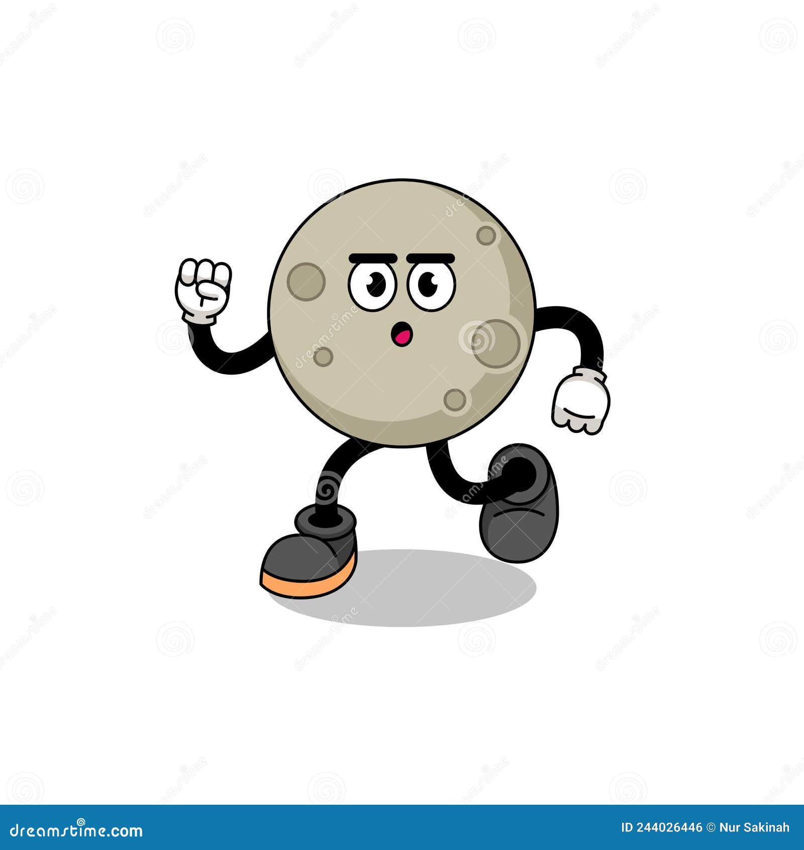 Running Moon Mascot Illustration Stock Vector - Illustration of ...