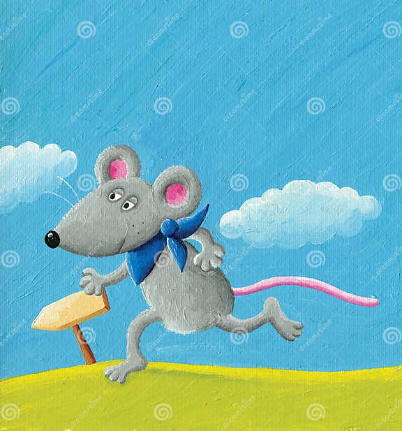 Running mouse stock illustration. Illustration of humorous - 53155116