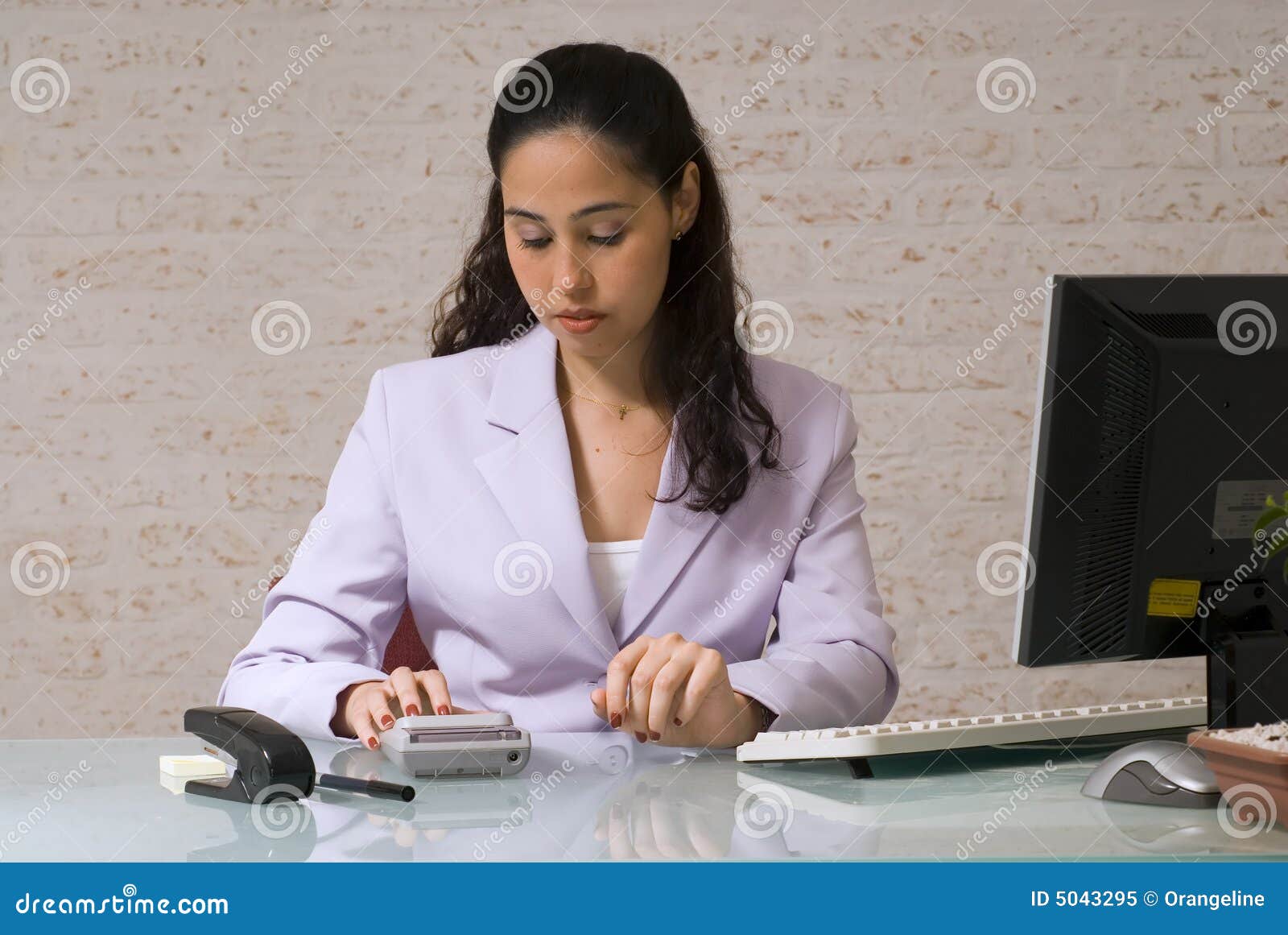 Running the Numbers stock image. Image of female, worker - 5043295