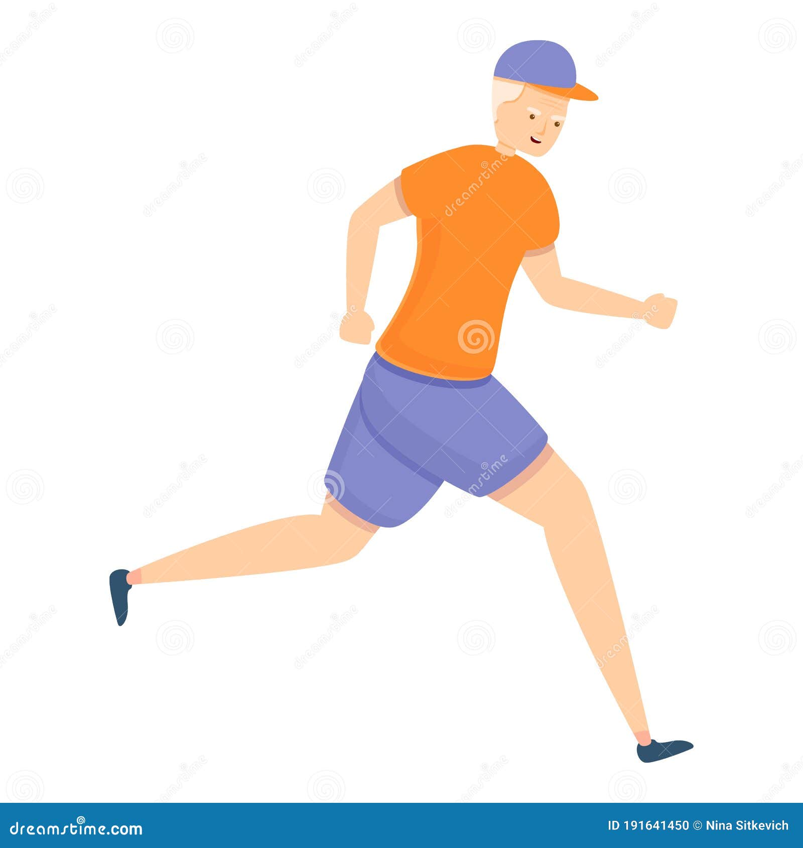 Running Old Man Icon, Cartoon Style Stock Vector - Illustration of ...