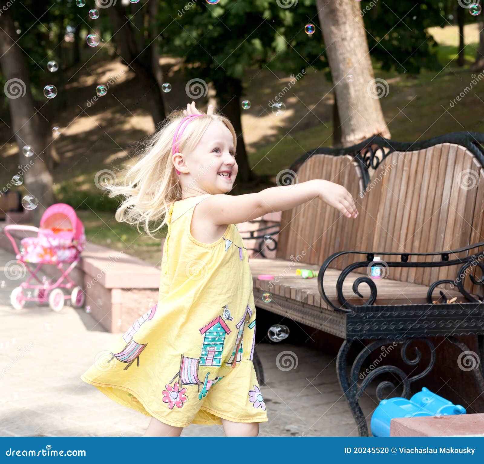 Running Open Arms Little Happy Girl Stock Photo - Image of cute ...