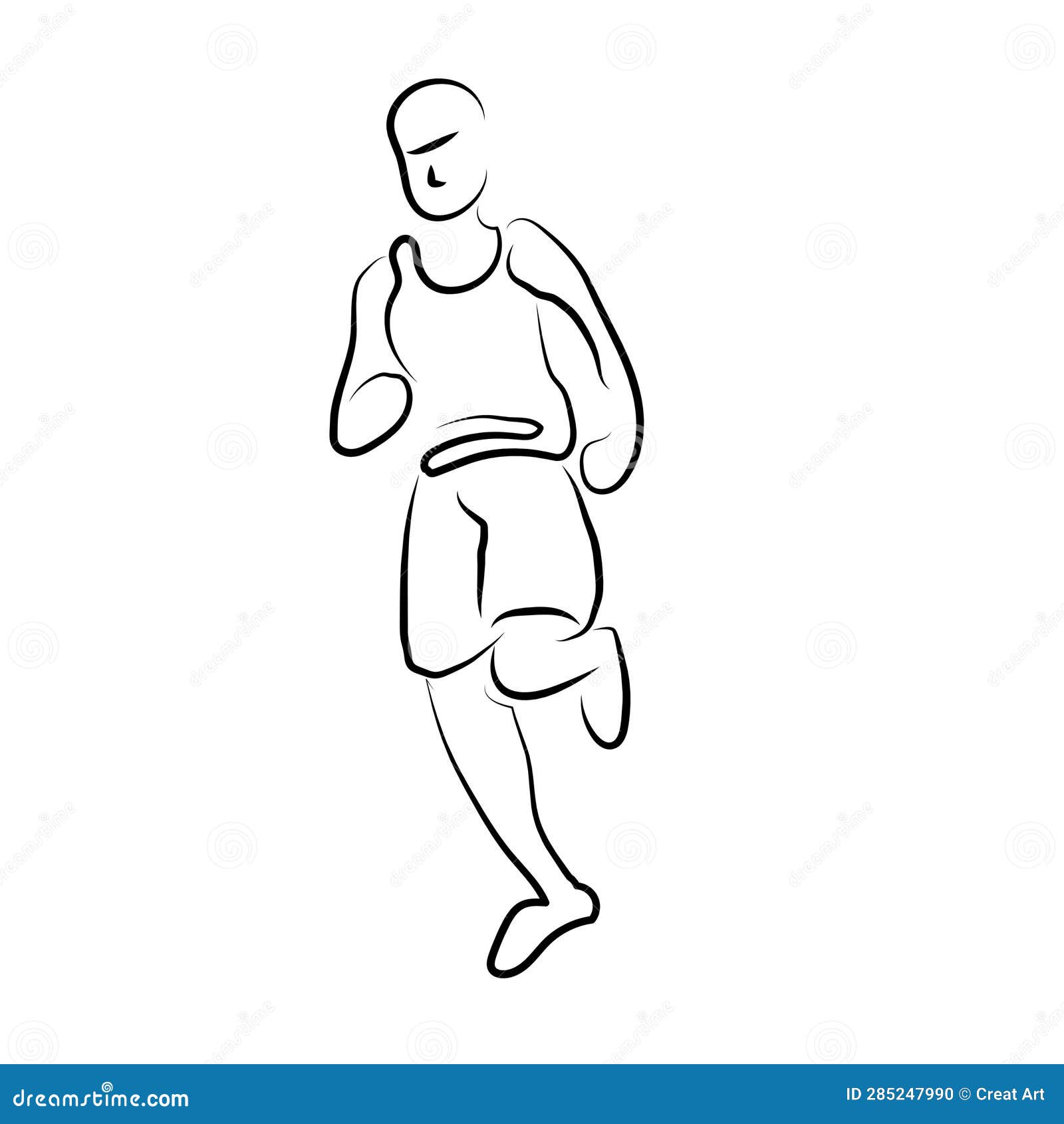 Running Outline Vector Illustration Stock Vector - Illustration of ...