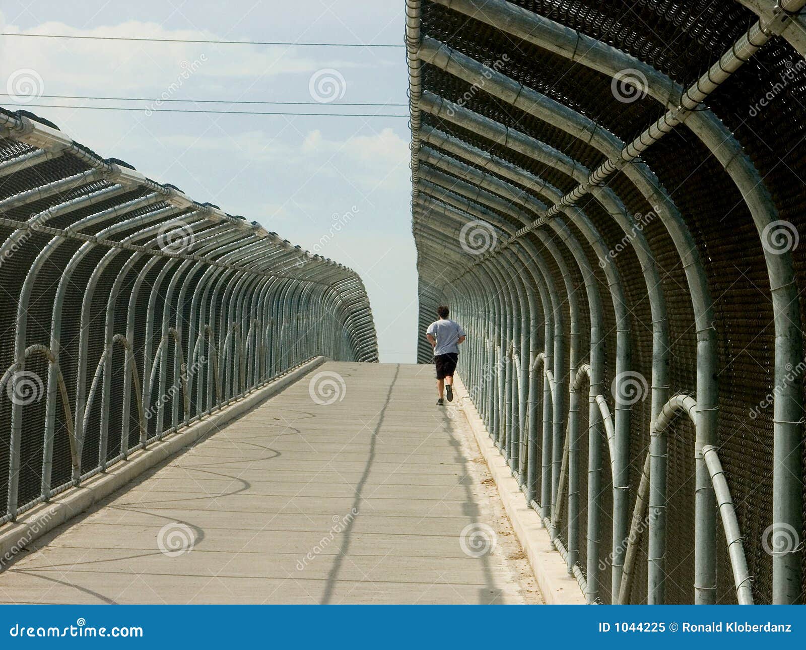 Running Over a Pedestrian Bridge Stock Image - Image of overpass ...