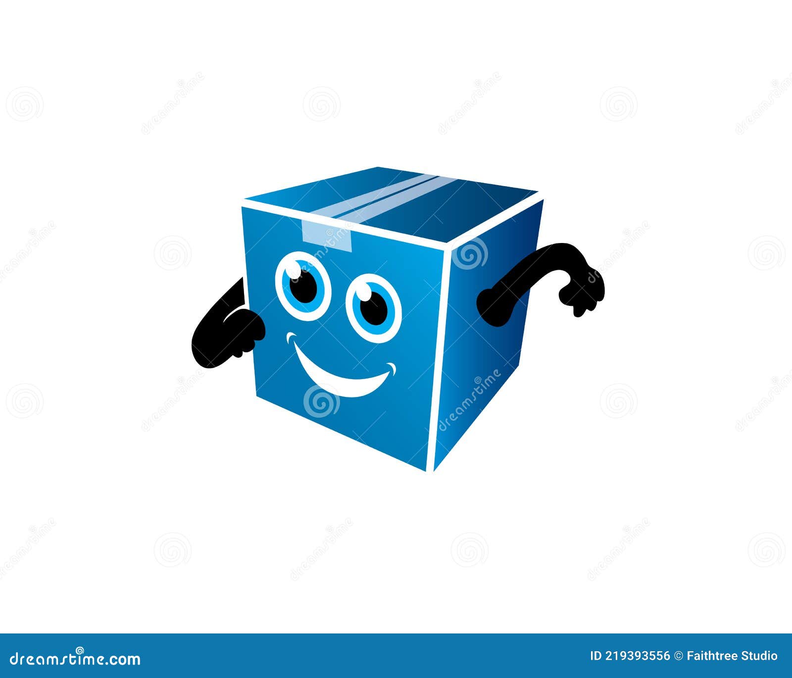 Running Package Box Cartoon Character Stock Vector - Illustration of ...