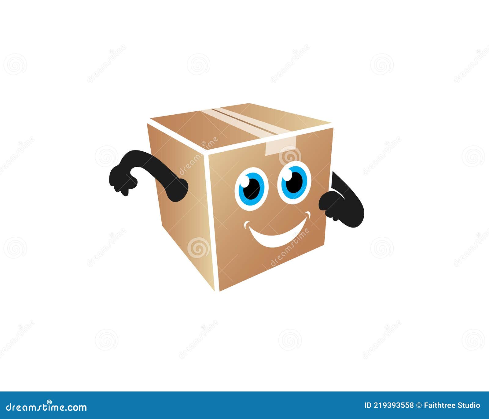 Running Package Box Cartoon Character Stock Vector - Illustration of ...