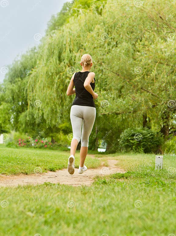 Running in park stock photo. Image of lady, body, female - 28865630
