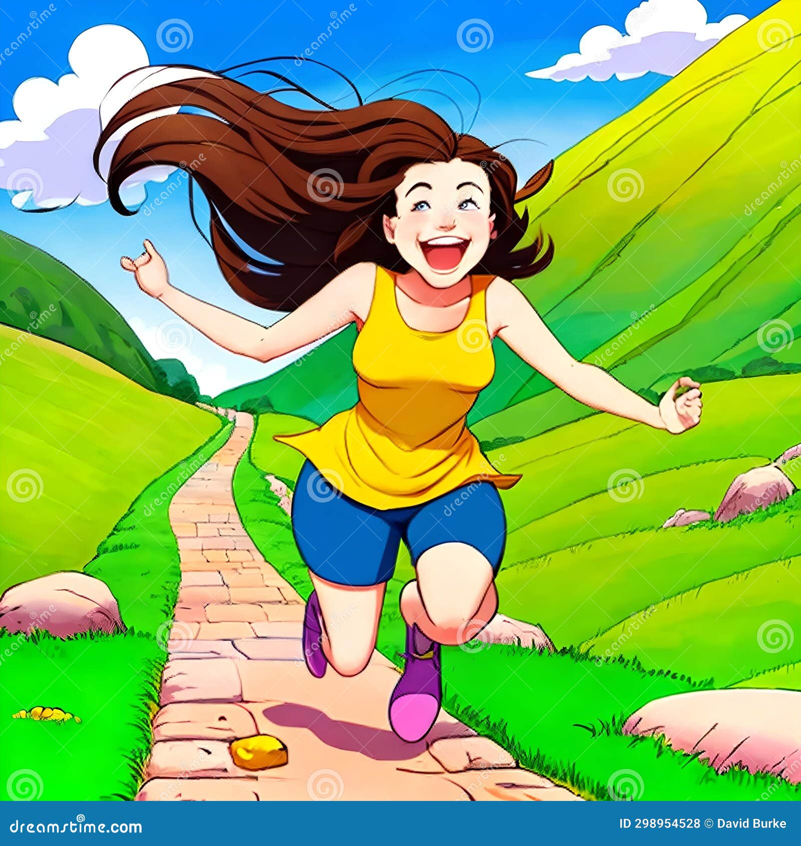 Running Path Exercise Physical Training Ambition Fun Stock Illustration ...