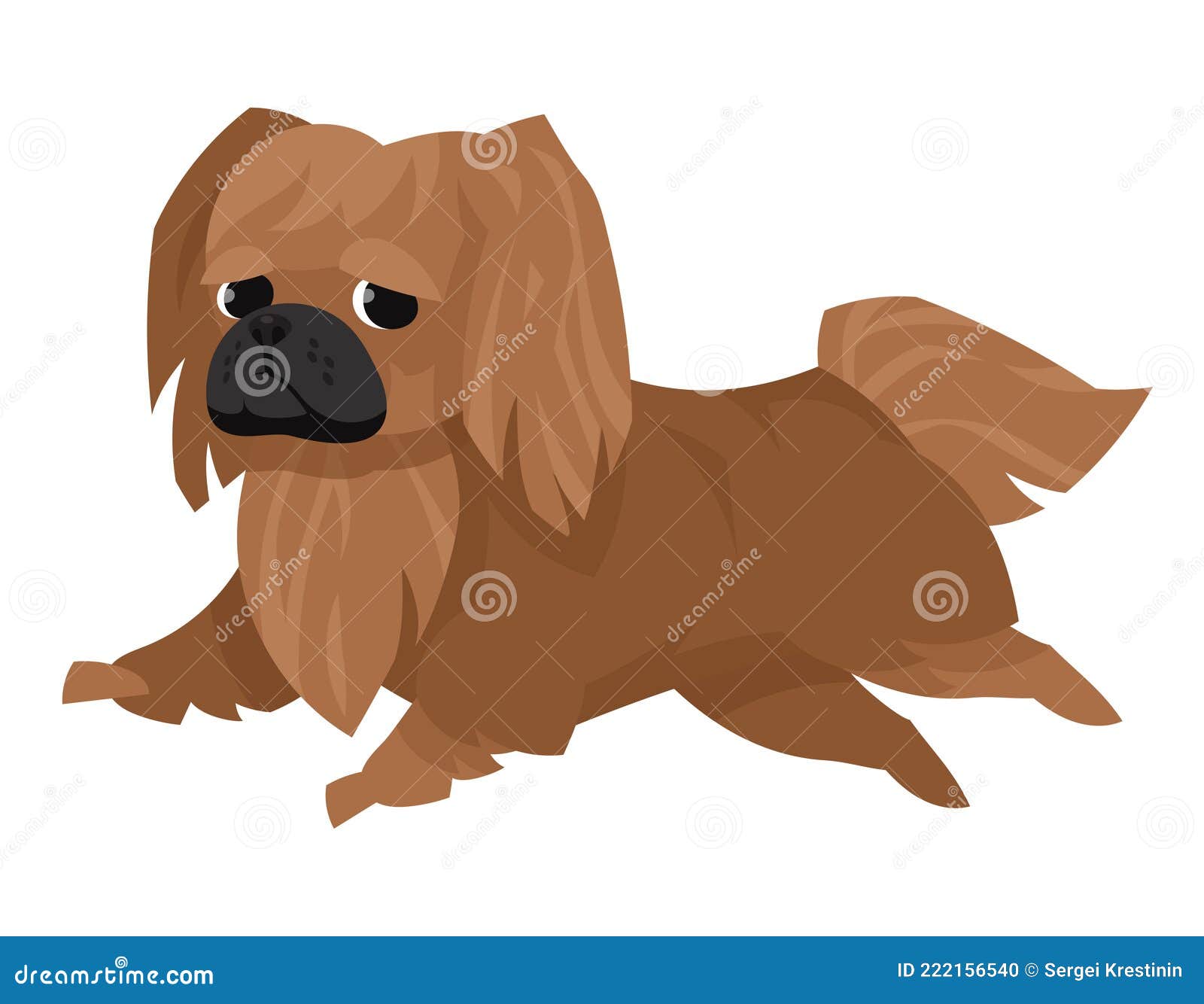 Running Pekingese Side View. Stock Vector - Illustration of play ...