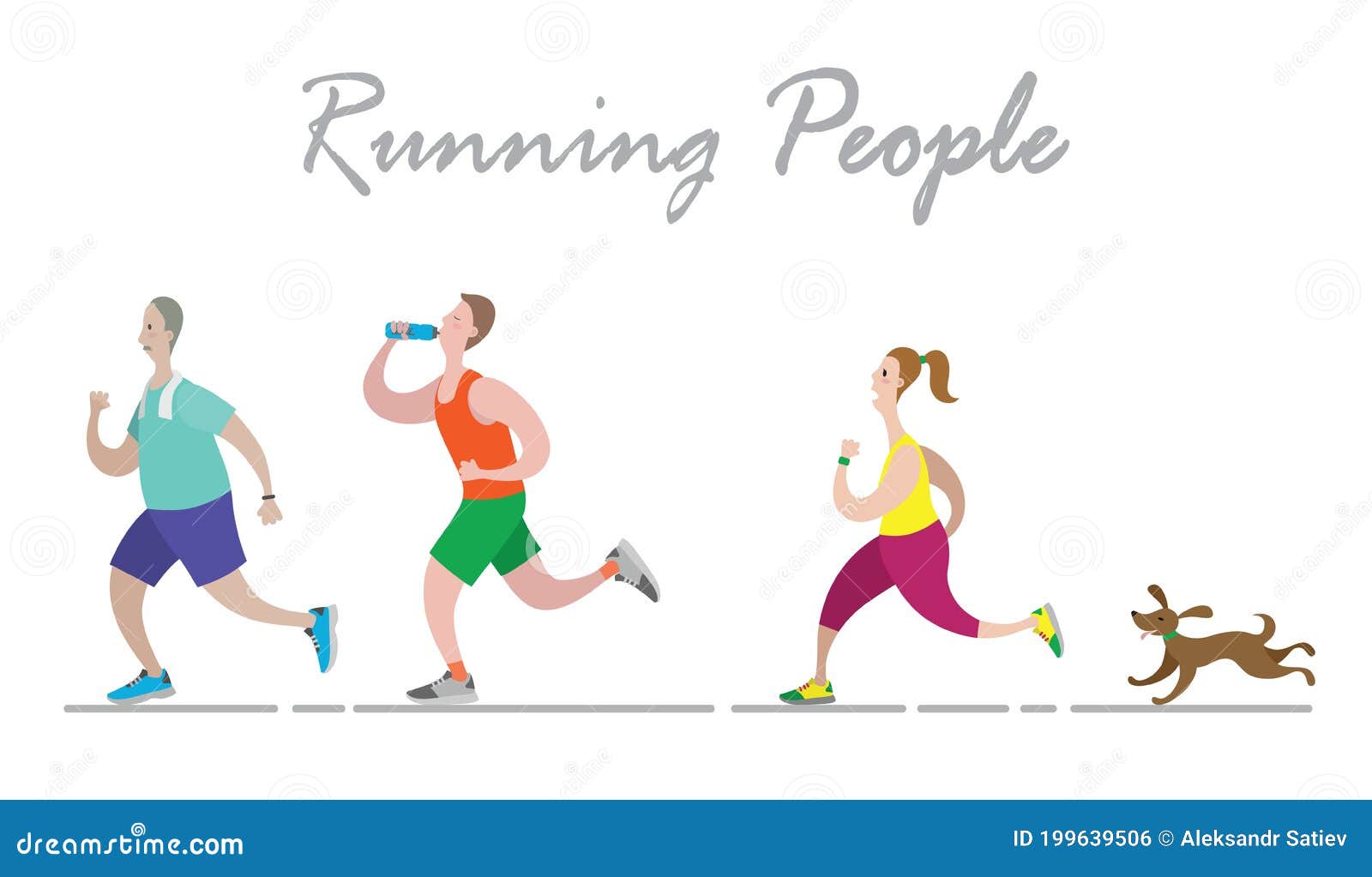 Running people stock vector. Illustration of isolated - 199639506