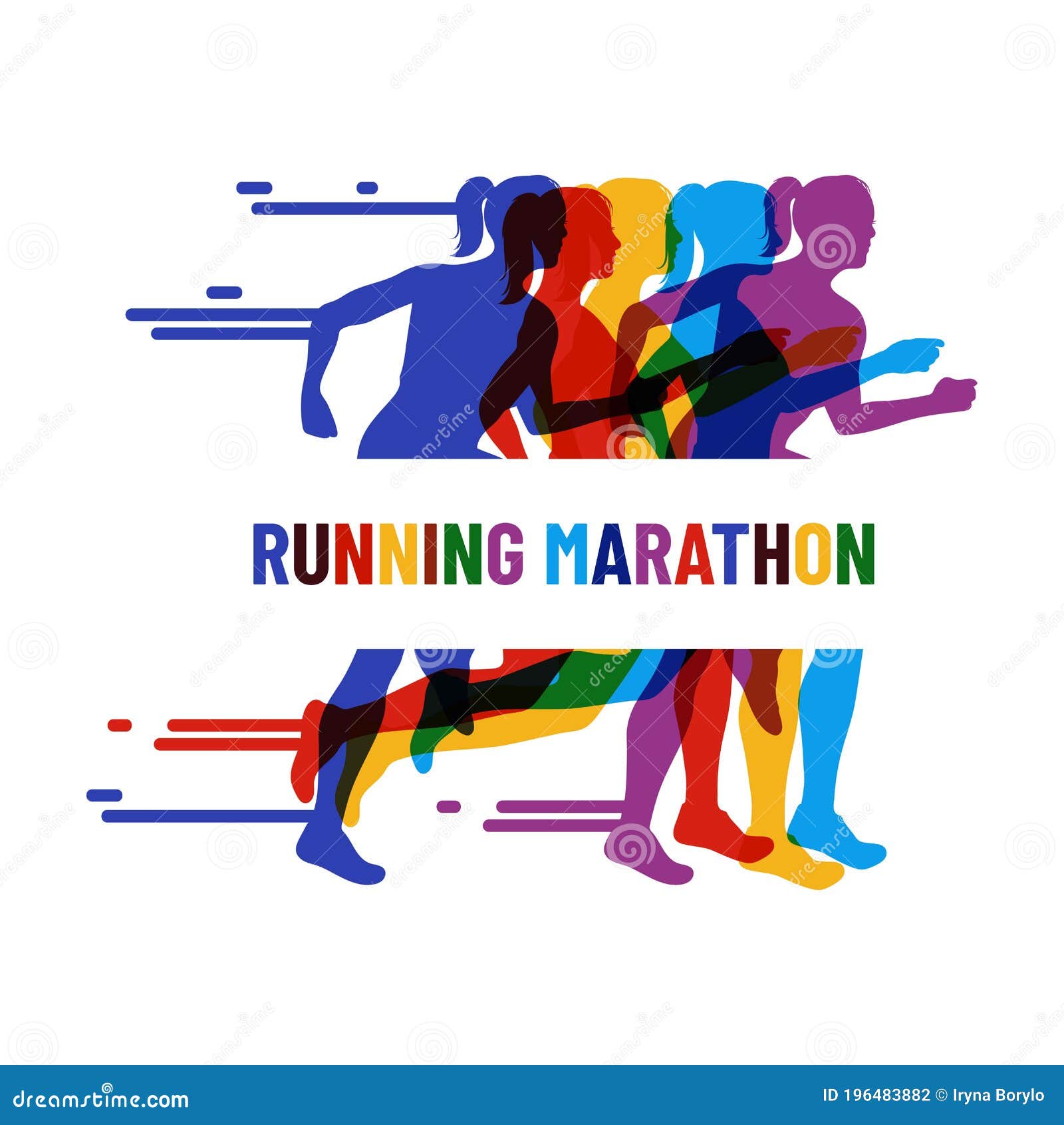 Running People Colorful Poster.Running Marathon Stock Vector ...